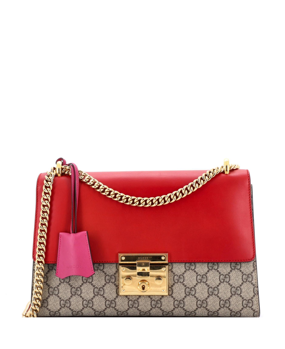 Click here for Pre-Owned Gucci Medium Padlock Shoulder Bag Gg Coa... prices