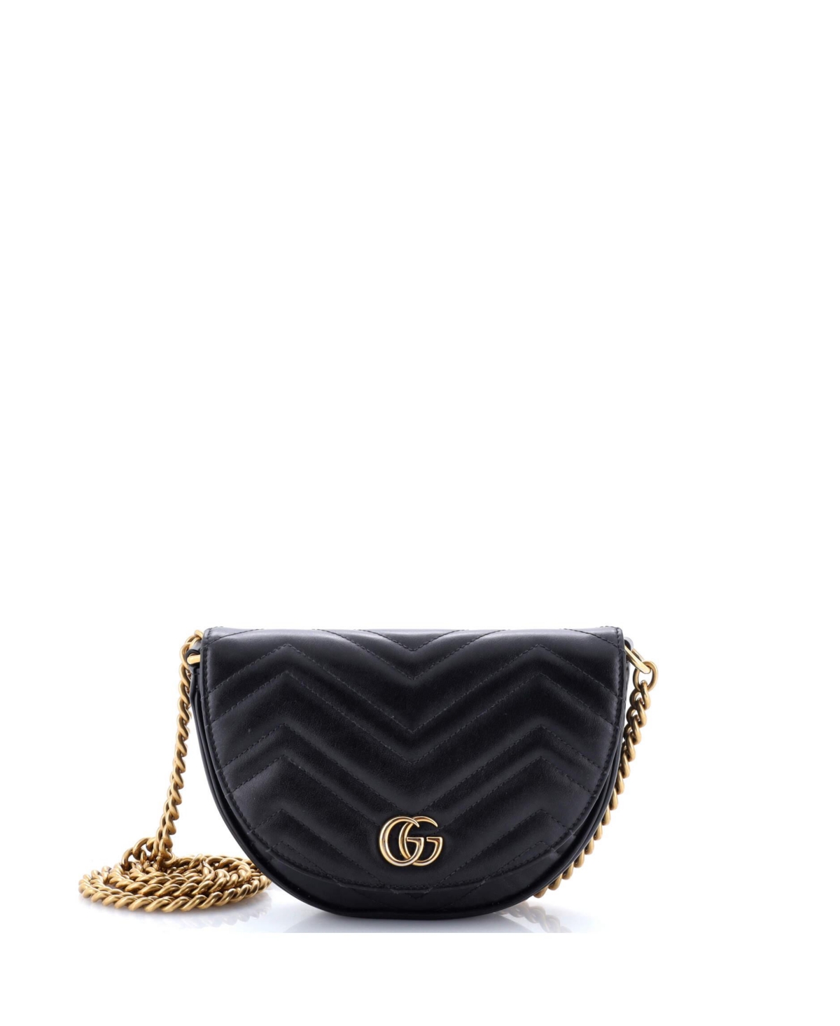 Click here for Pre-Owned Gucci Mini Gg Marmont Half Moon Flap Cro... prices