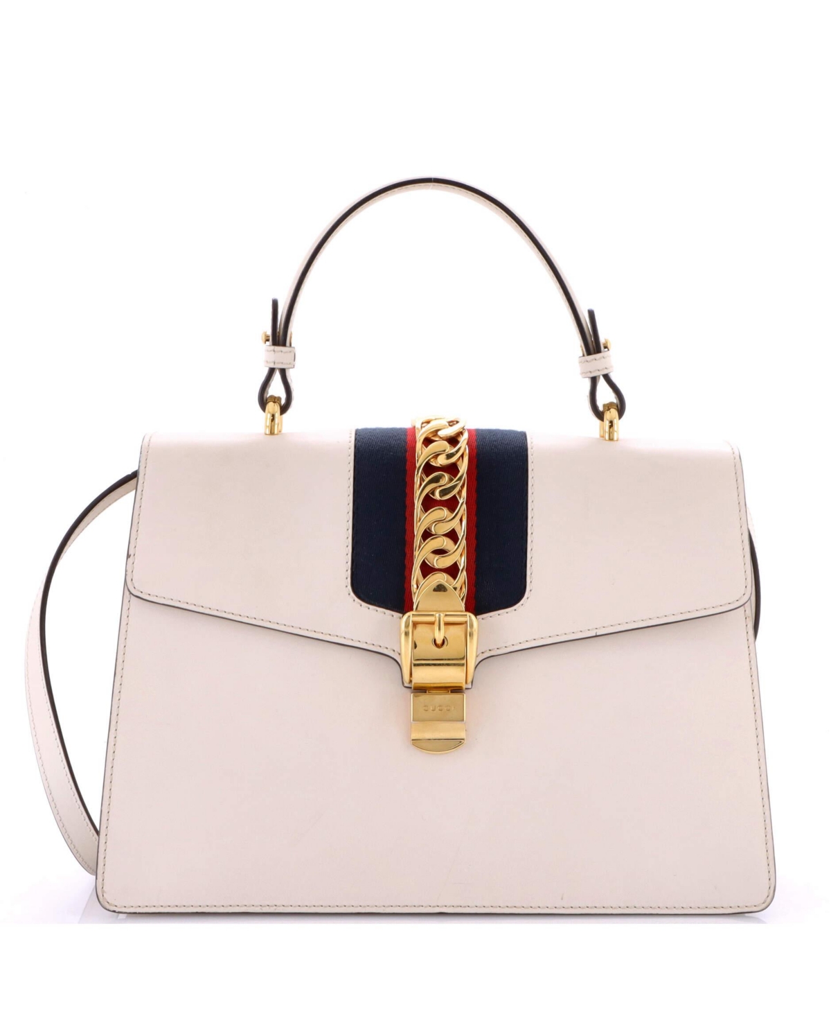 Click here for Pre-Owned Gucci Medium Sylvie Top Handle Bag Leath... prices
