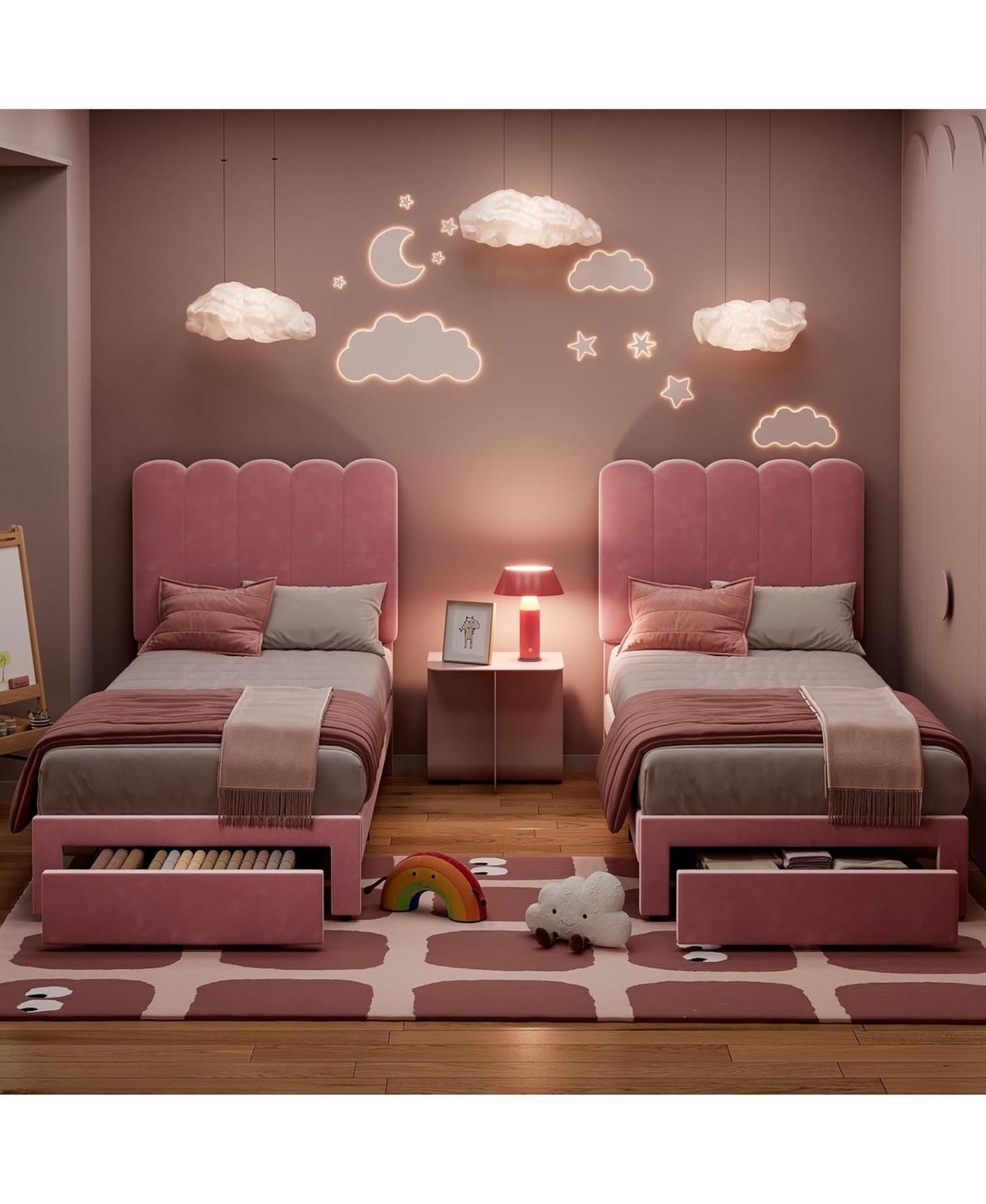 Click here for gaomon 2 Twin Bed Frames with Storage Drawers  Vel... prices