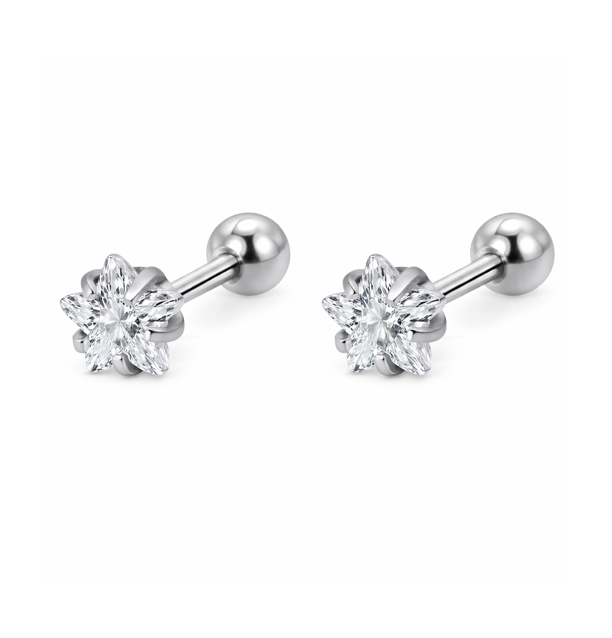 Click here for Rebl Jewelry Star Crystal Stud Earrings - Clear prices