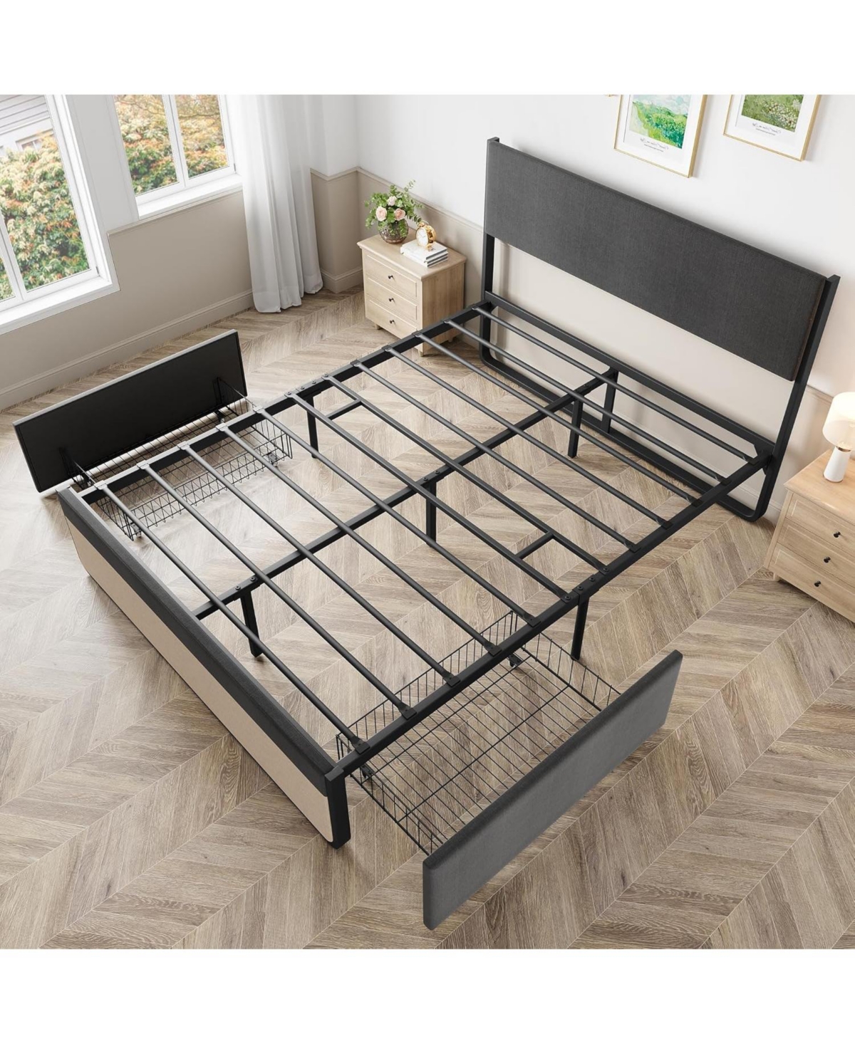 Click here for gaomon Platform Bed Frame Upholstered Headboard wi... prices
