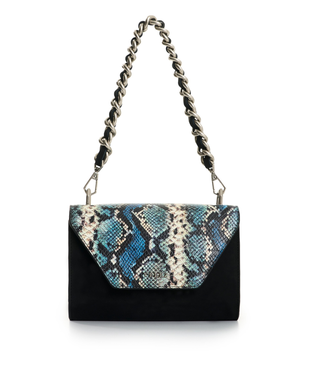 Click here for Velez Lili Two Foil Leather Crossbody Bag - Blue prices
