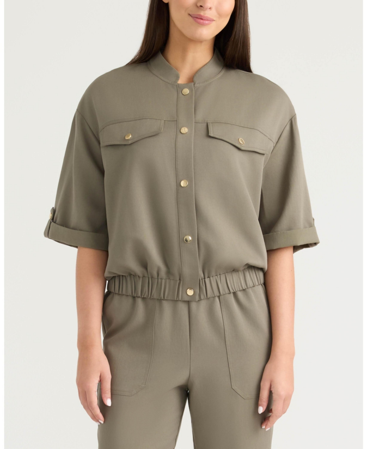 Click here for Ellen Tracy Womens ¾ Sleeve Bomber Jacket - L... prices