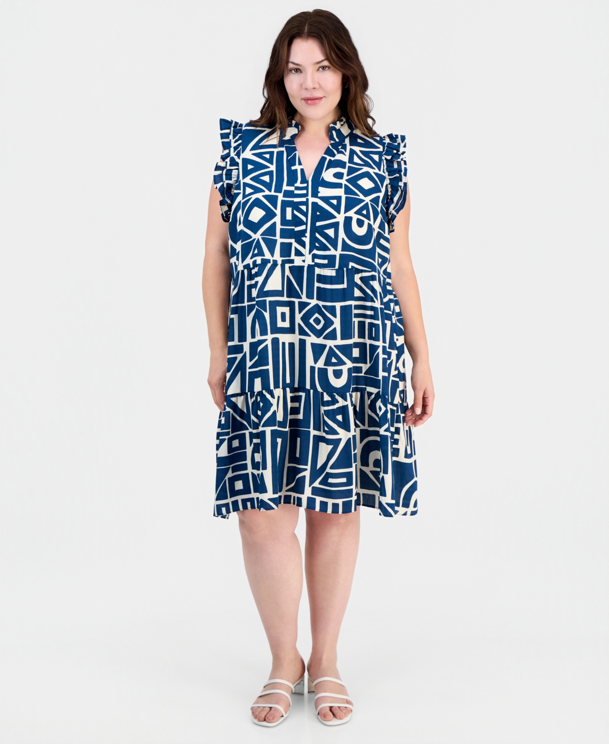 Click here for Sandra Darren Plus Size Ruffled Tiered Shift Dress... prices