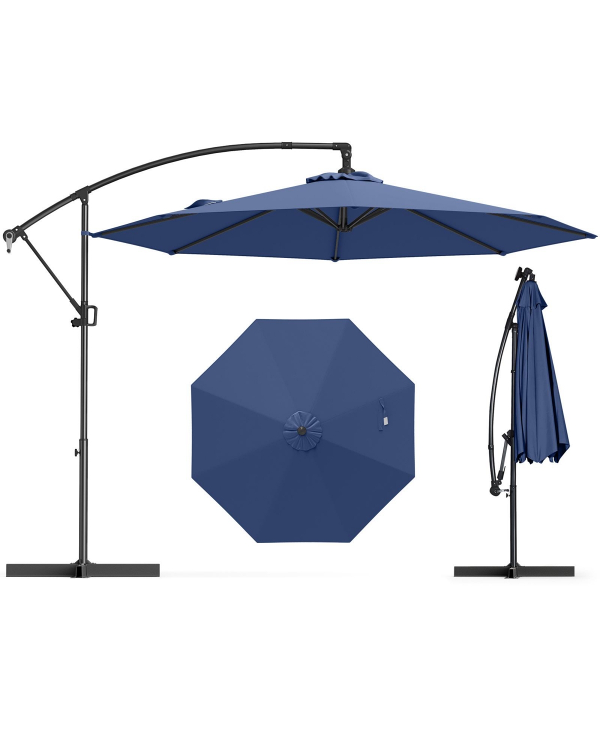 Click here for Sugift 10 ft Offset Hanging Umbrella with Base and... prices