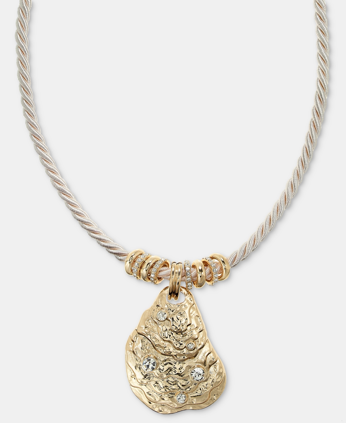 Click here for lonna & lilly Pave Oyster Shell Pendant Necklace... prices