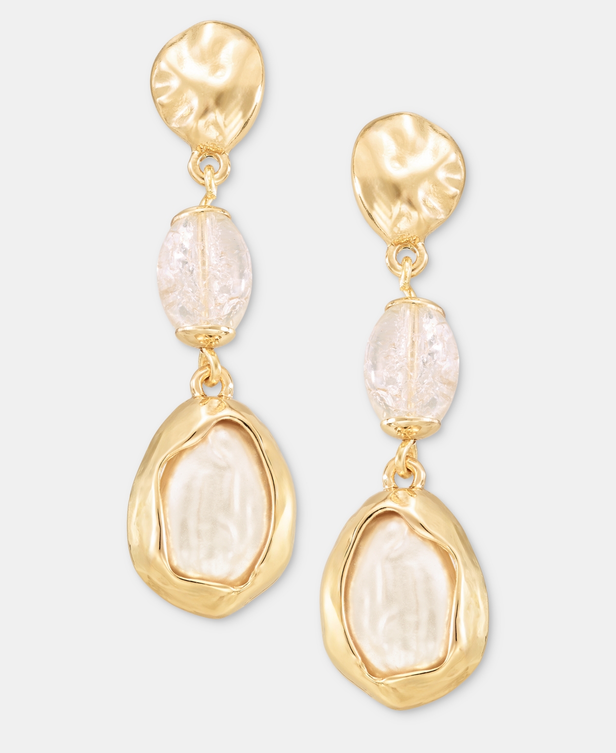 Click here for lonna & lilly Stone Linear Drop Earrings - White prices
