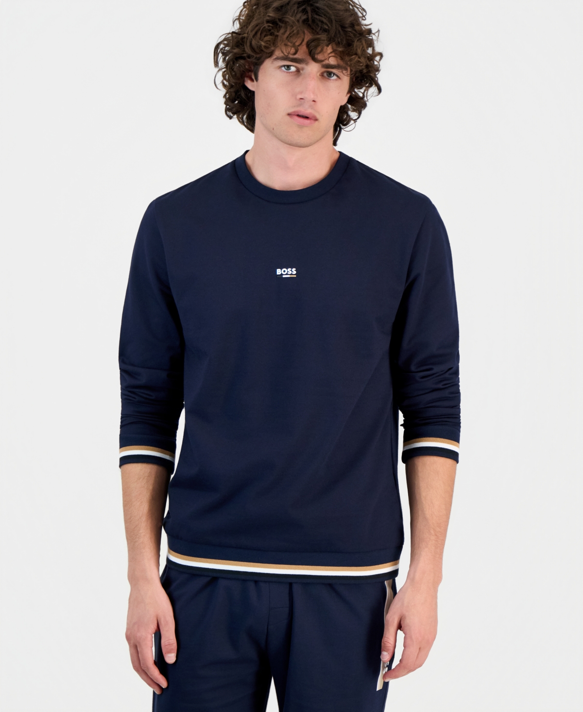 Click here for Hugo Boss Mens Cotton Crewneck Iconic Sweatshirt -... prices
