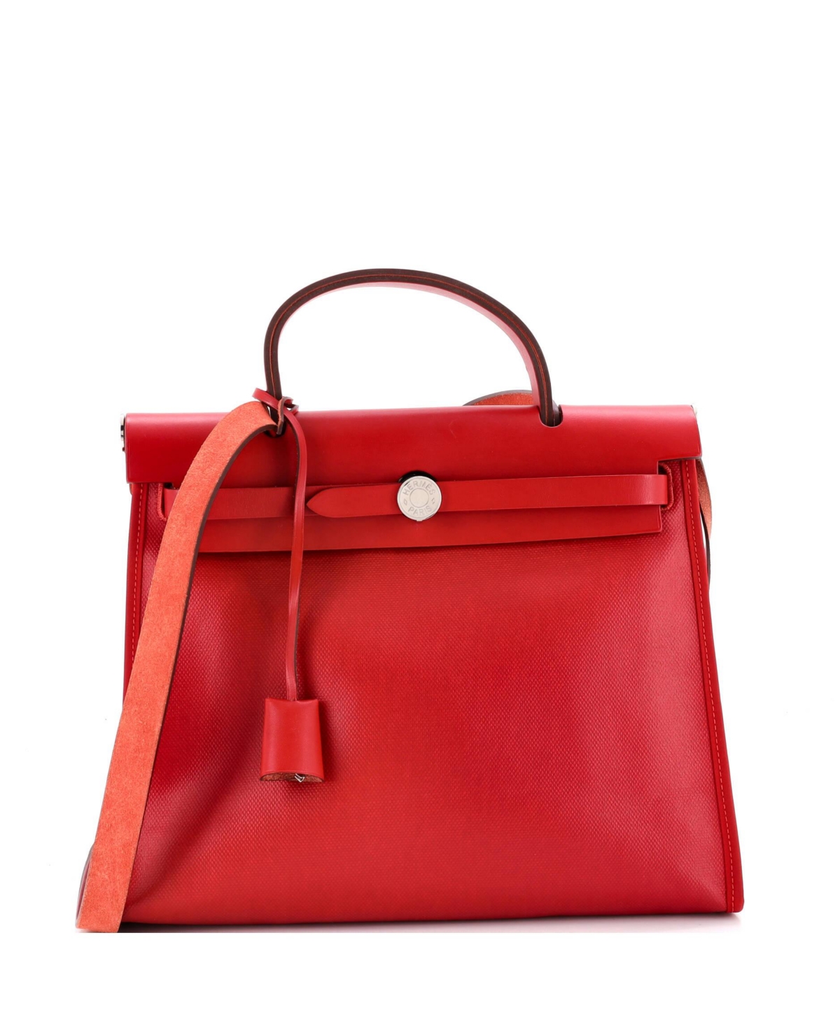 Click here for Pre-Owned HERMES 31 Herbag Zip Berline Vache Canva... prices