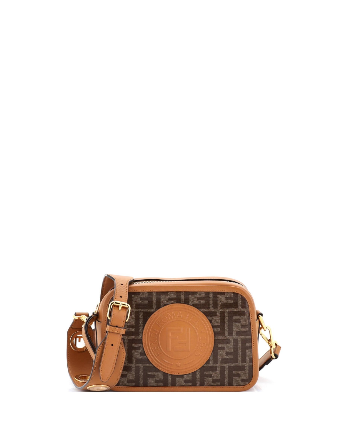 Click here for Pre-Owned Fendi Small Ff Logo Stamp Camera Bag Zuc... prices