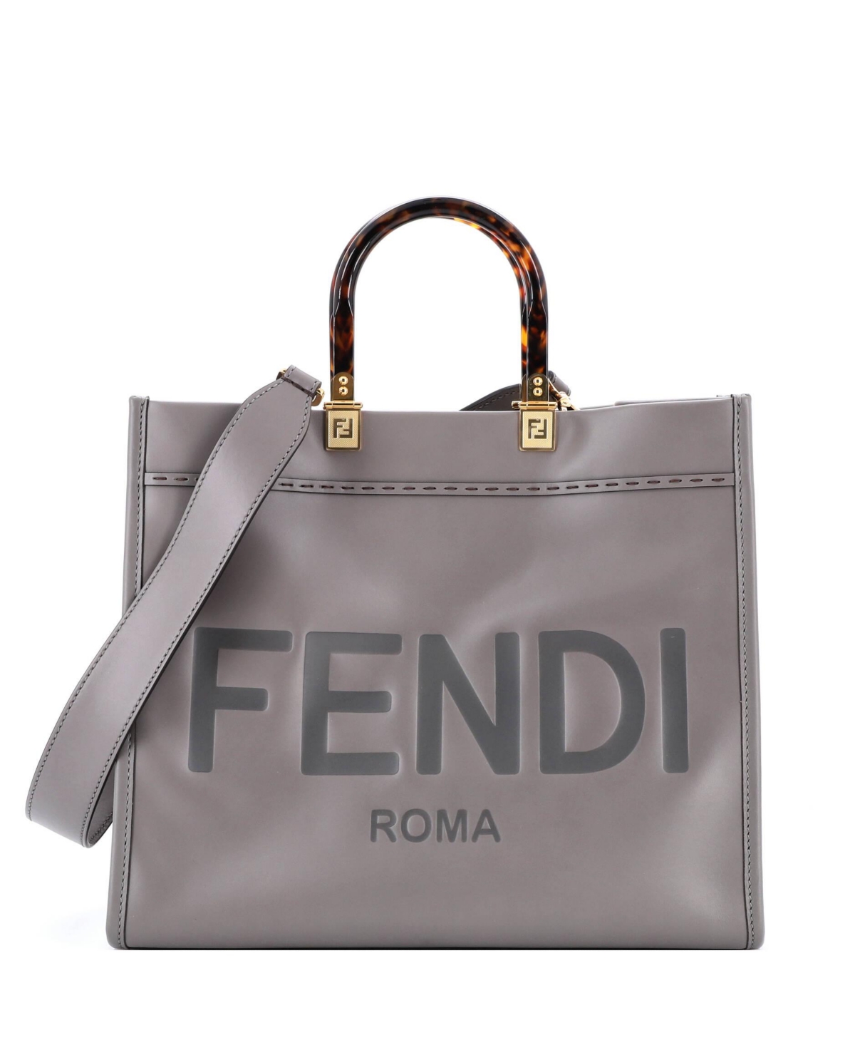 Click here for Pre-Owned Fendi Medium Sunshine Shopper Tote Leath... prices