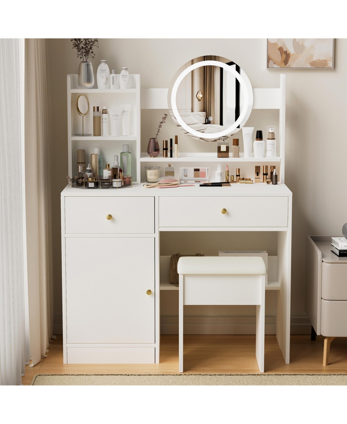 Click here for Rainsken Vanity Desk with Mirror and Lights for Ma... prices