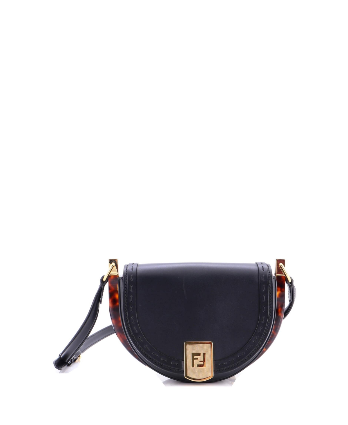 Click here for Pre-Owned Fendi Moonlight Flap Bag Leather with Pl... prices