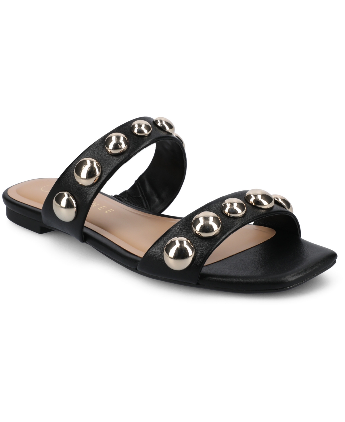 Click here for Journee Collection Womens Frida Studded Slide Flat... prices