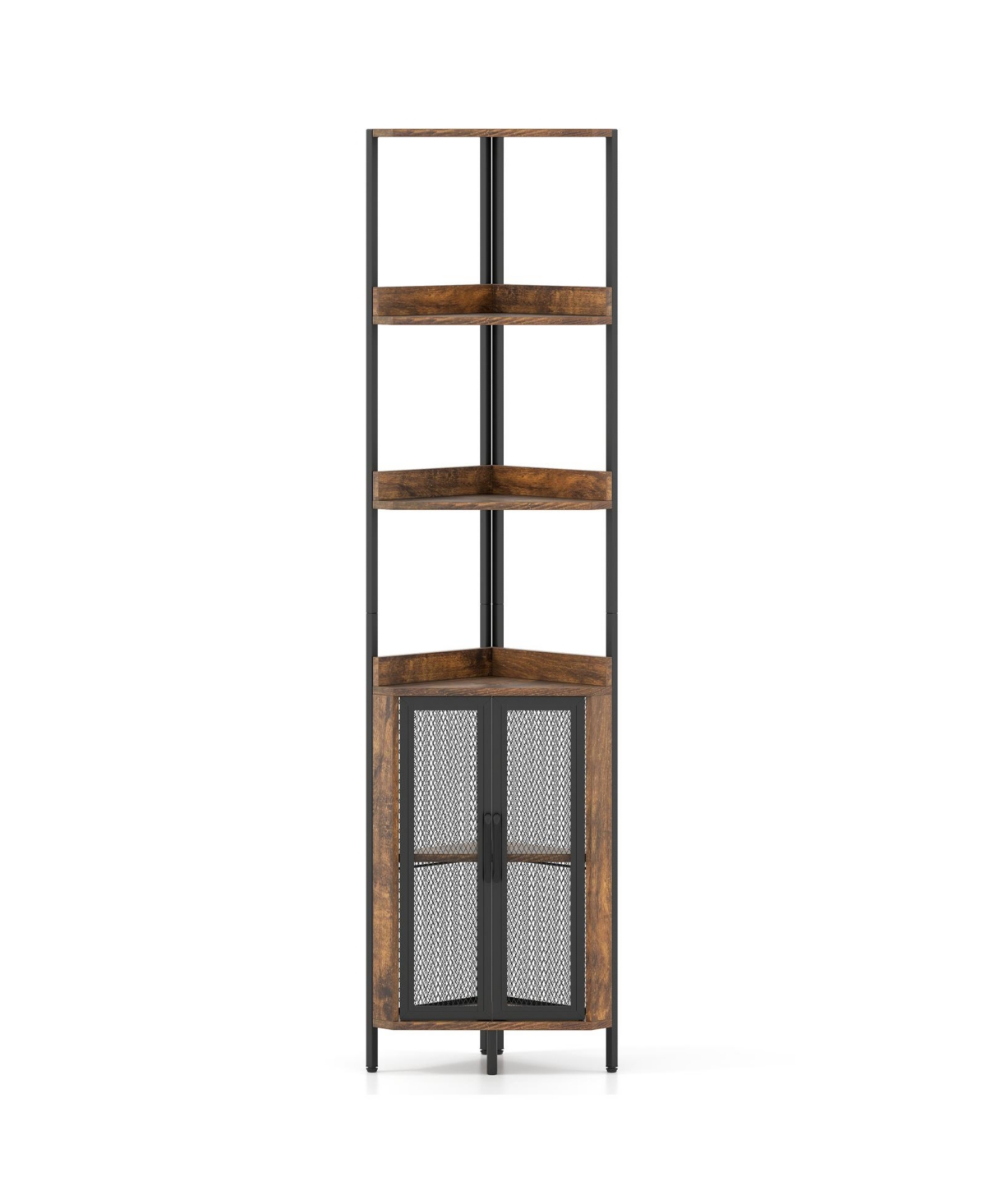 Click here for Slickblue Tier Corner Bookcase with Cabinet Storag... prices