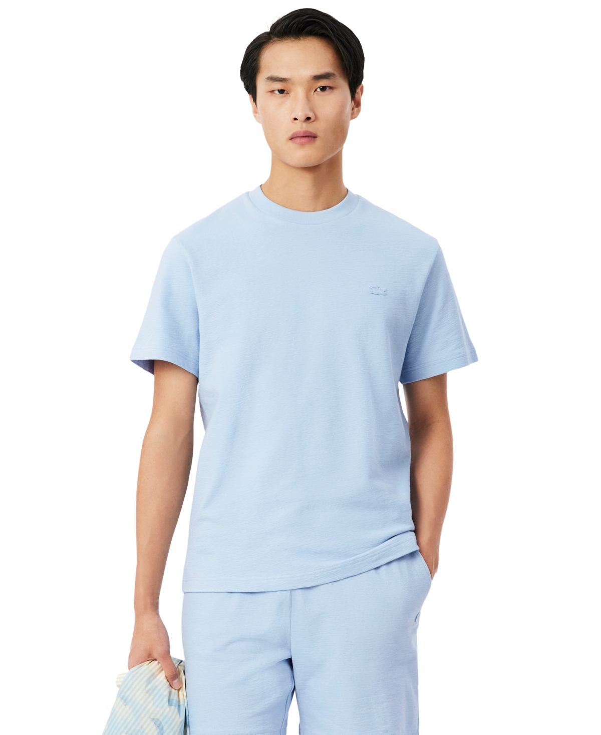 Click here for Lacoste Mens Textured Crewneck Jersey T-Shirt - Ch... prices