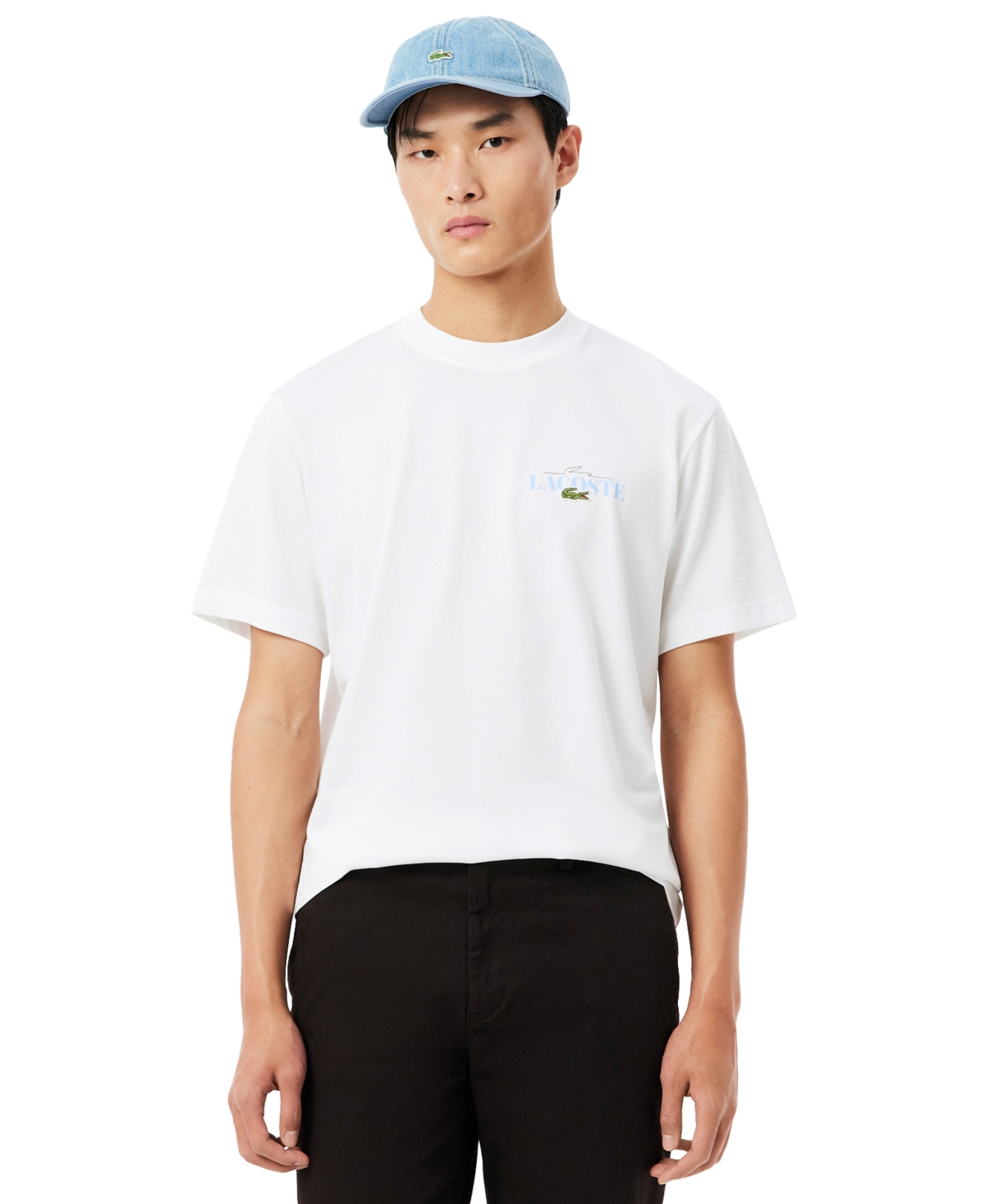 Click here for Lacoste Mens Short-Sleeve Printed T-Shirt - White prices