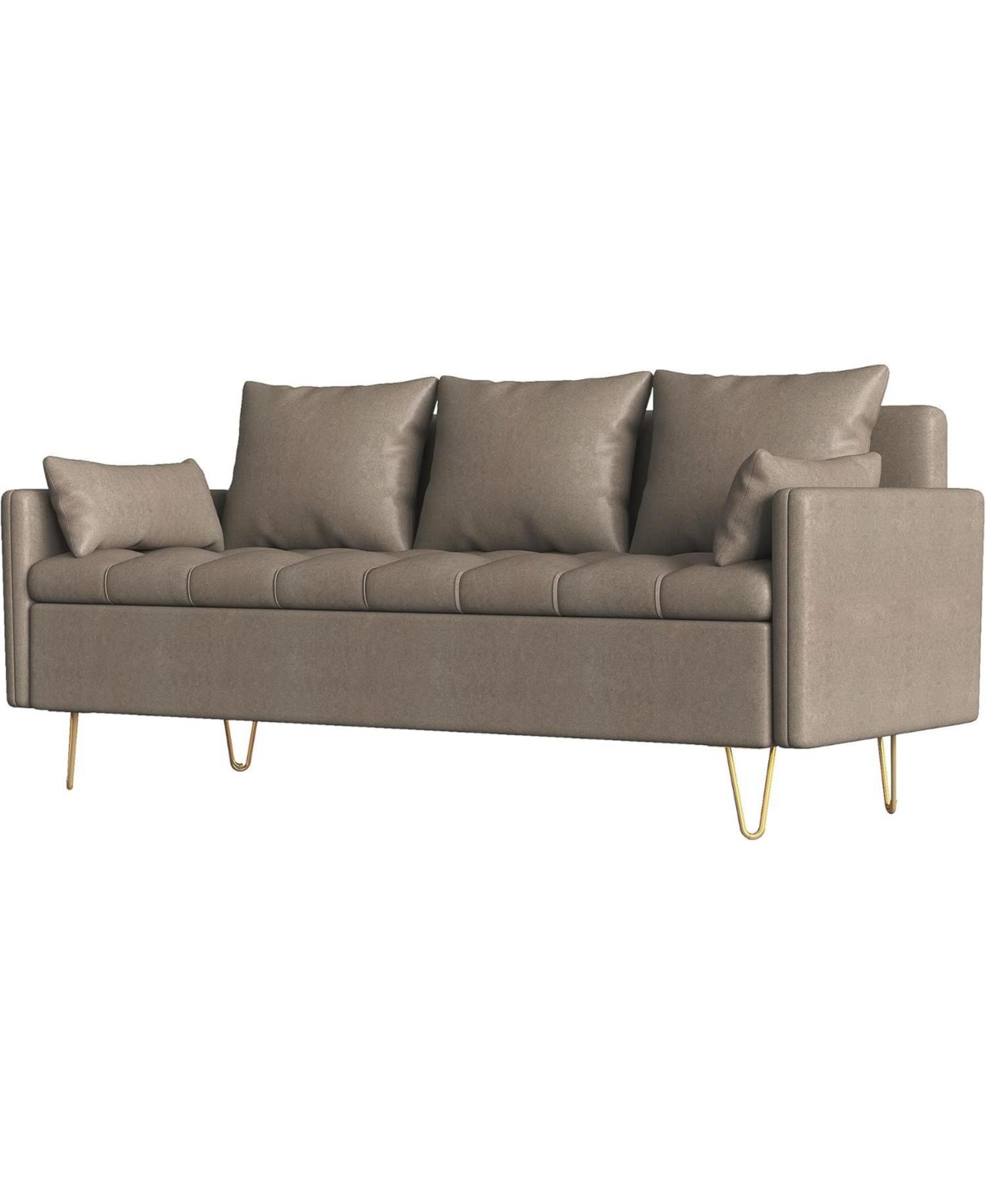 Click here for gaomon Modern 3-Seater Faux Leather Sofa with Stor... prices