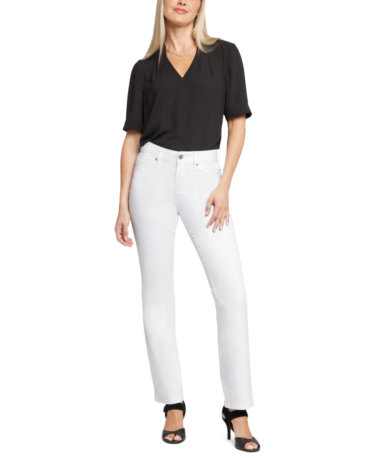 Click here for Nydj Womens Ellison Straight Jeans - Optic White prices