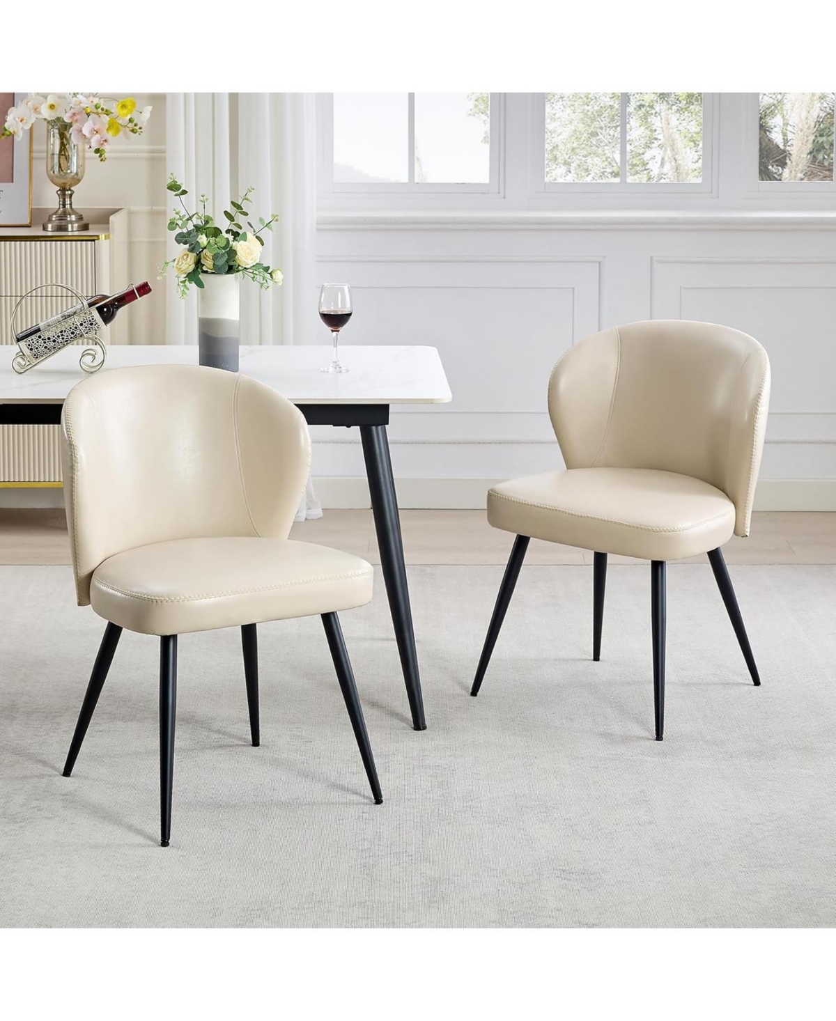 Click here for gaomon Leather Dining Chairs Set of 2  Upholstered... prices