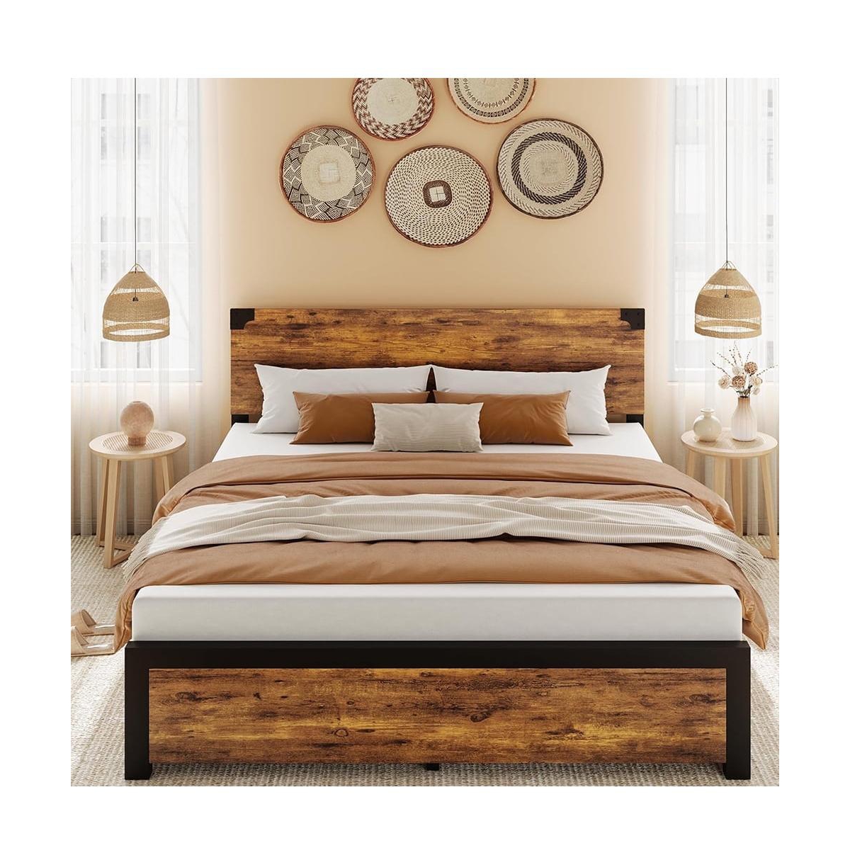 Click here for gaomon Queen Platform Bed Frame with Wood Headboar... prices