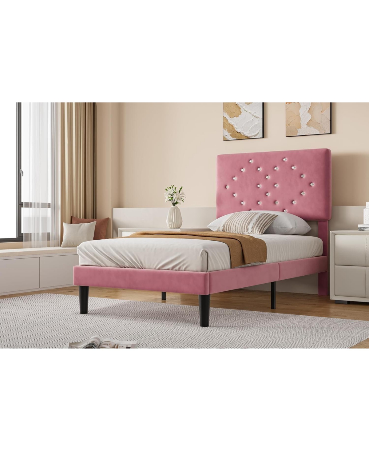 Click here for gaomon Twin Bed Frame  Upholstered Platform with B... prices