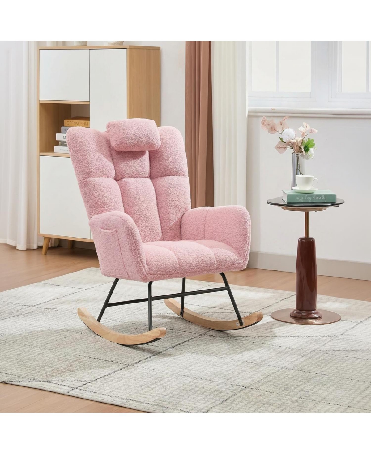 Click here for gaomon Teddy Fleece Rocking Chair with Headrest  U... prices