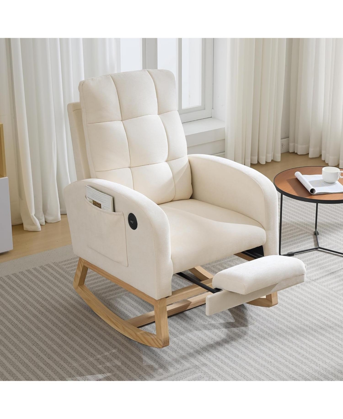 Click here for gaomon Linen Nursery Rocking Chair with Usb Port a... prices