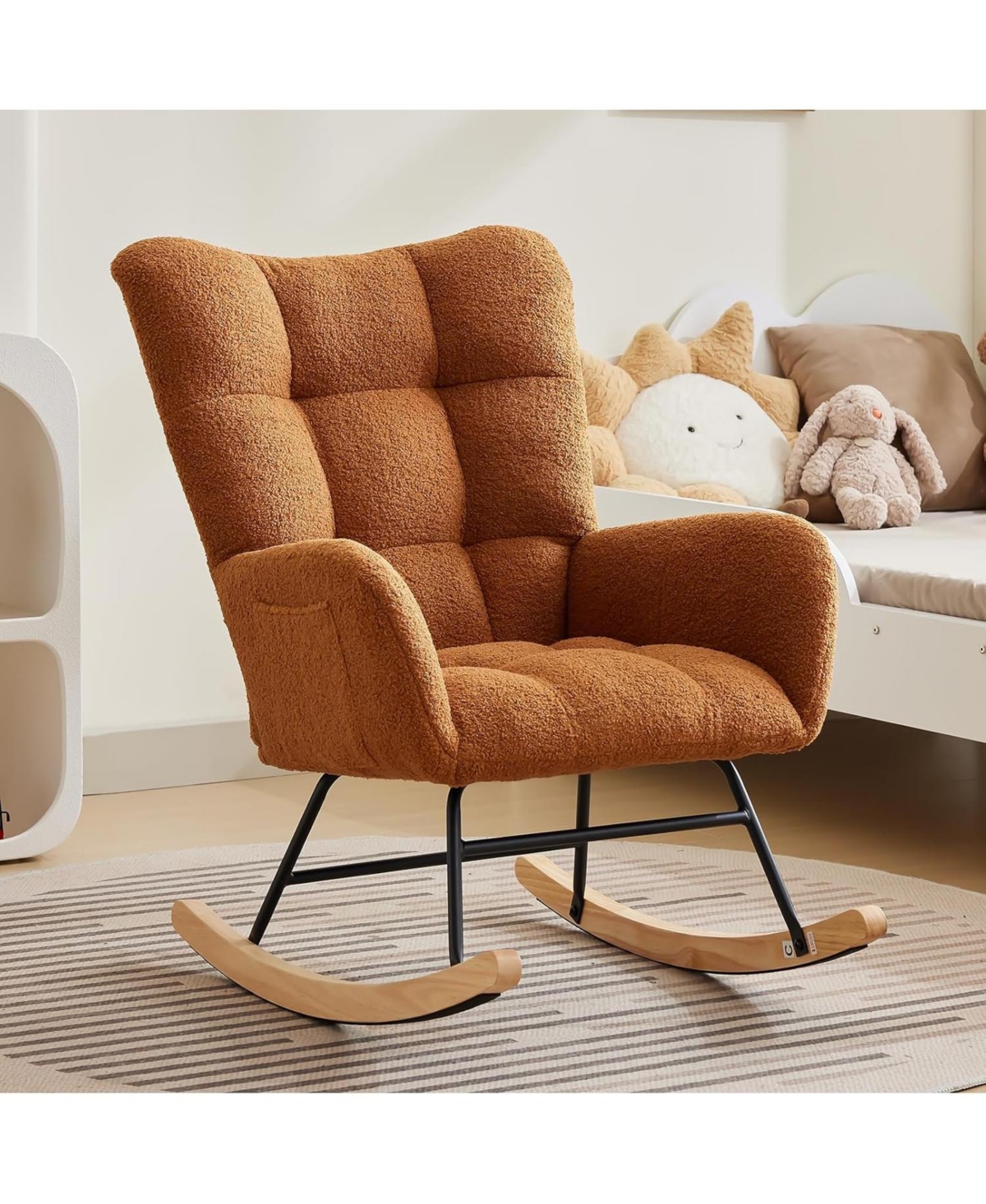 Click here for gaomon Teddy Nursery Rocking Chair - Brown prices