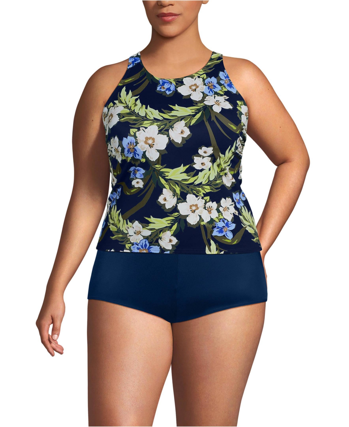 Click here for Lands End Womens Tugless High Neck Strappy Back Ta... prices