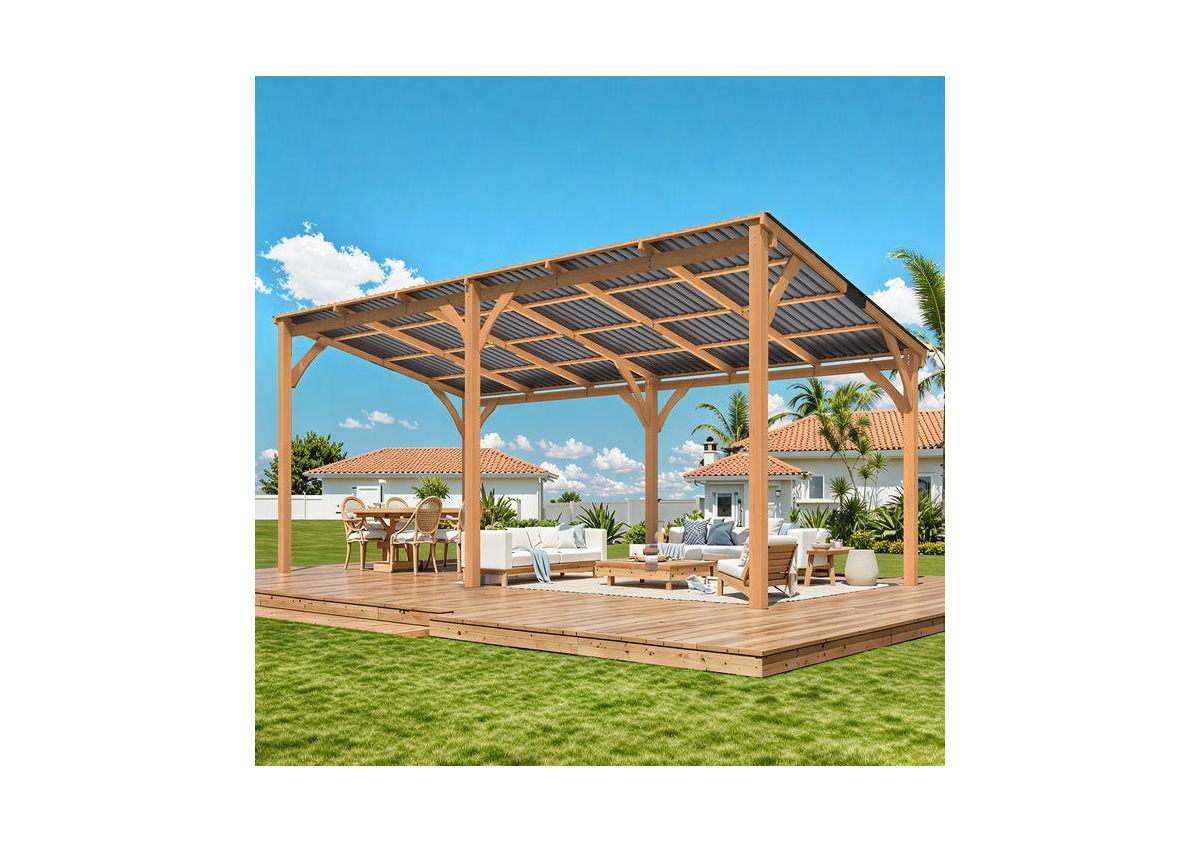 Click here for Aecojoy Outdoor Wooden Gazebo  Patio Lean to Hardt... prices