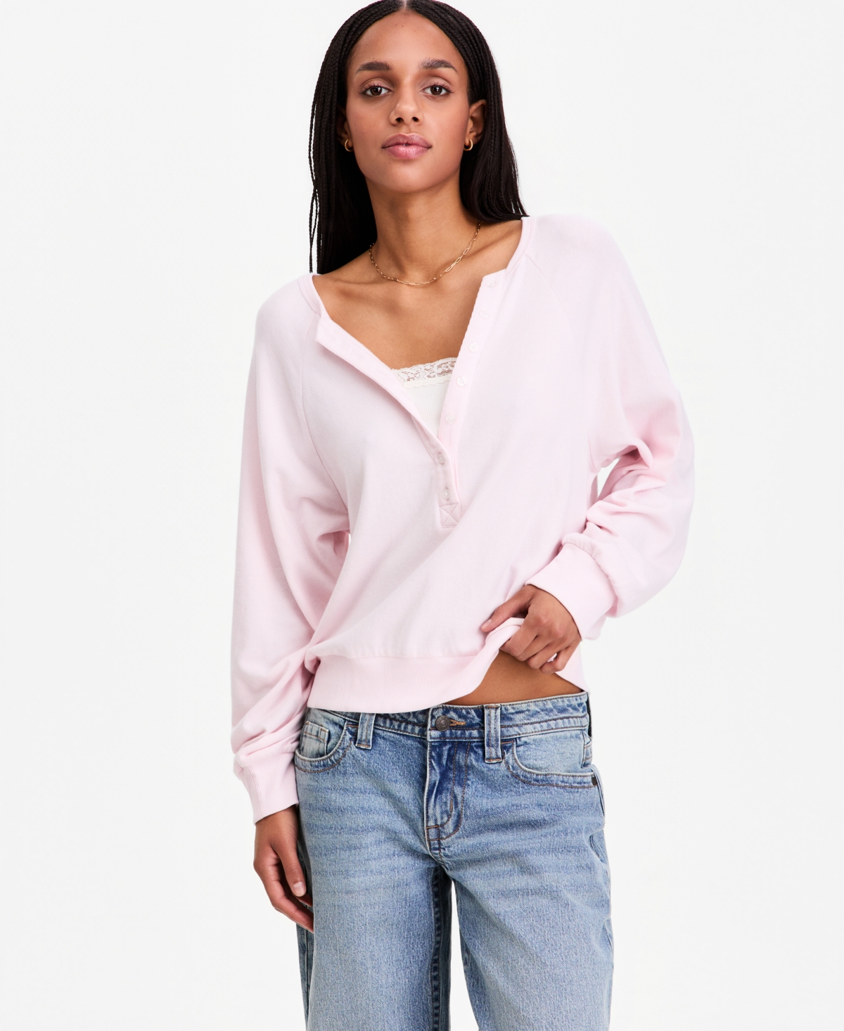 Click here for Hippie Rose Juniors Twofer Long-Sleeve Henley Loun... prices