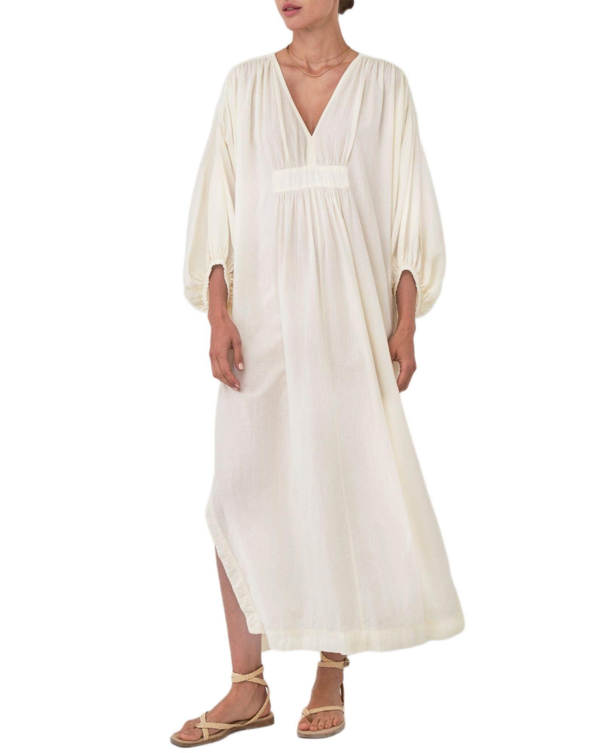 Click here for Ocean+Main Womens Ocean+Main Rouched Shoulder Maxi... prices