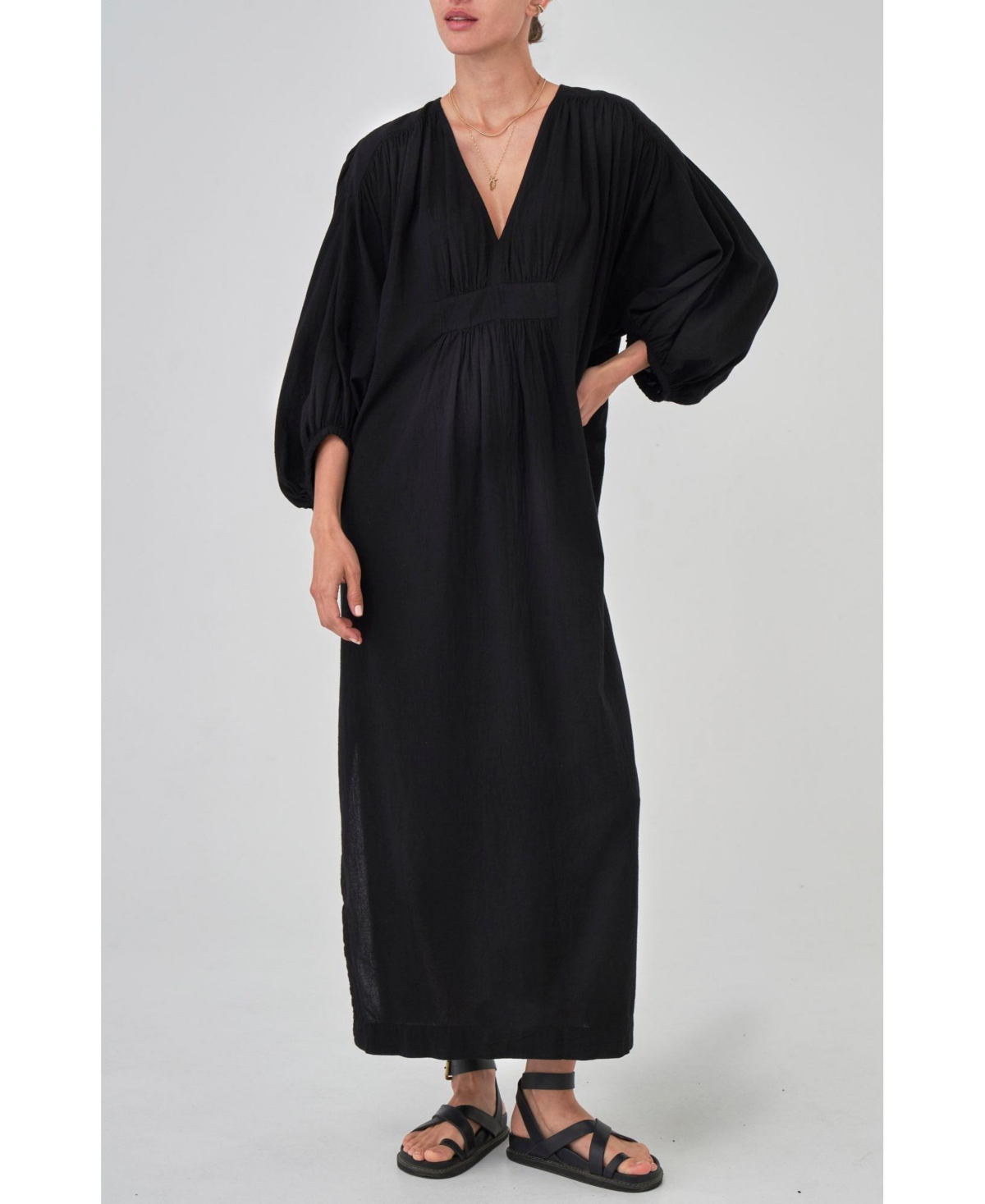 Click here for Ocean+Main Womens Ocean+Main Rouched Shoulder Maxi... prices