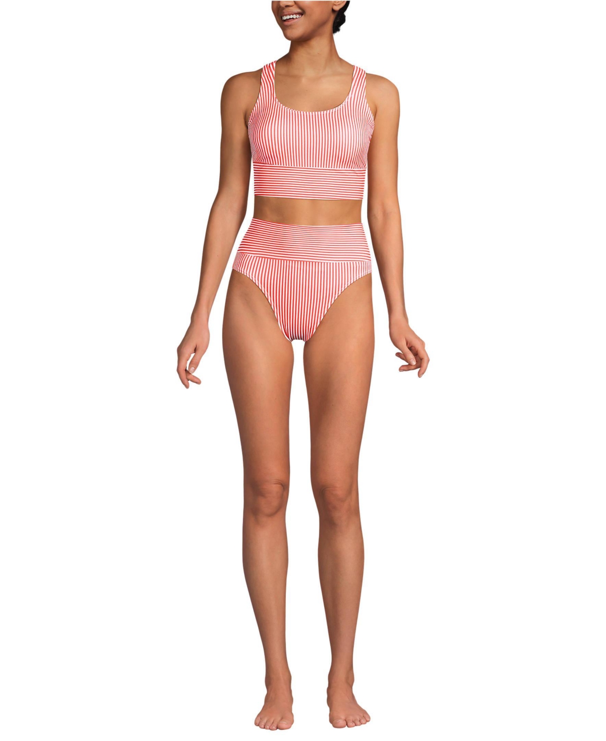 Click here for Lands End Womens Tugless Midkini Top and High Wais... prices
