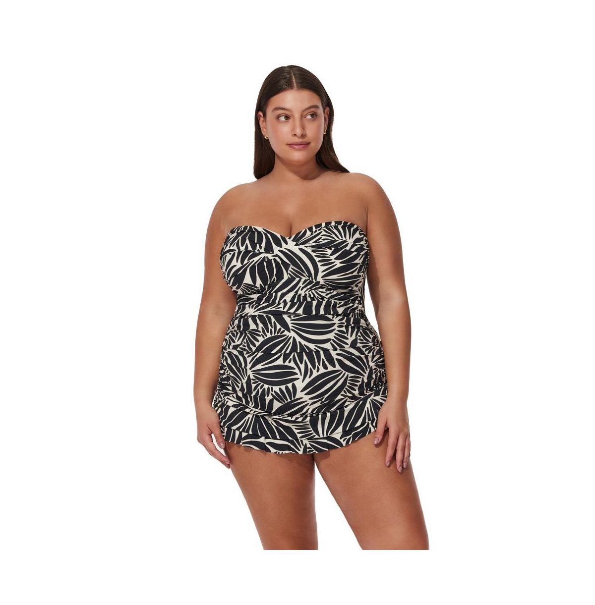 Click here for Profile by Gottex Plus Size Bandeau Swimdress - Bl... prices