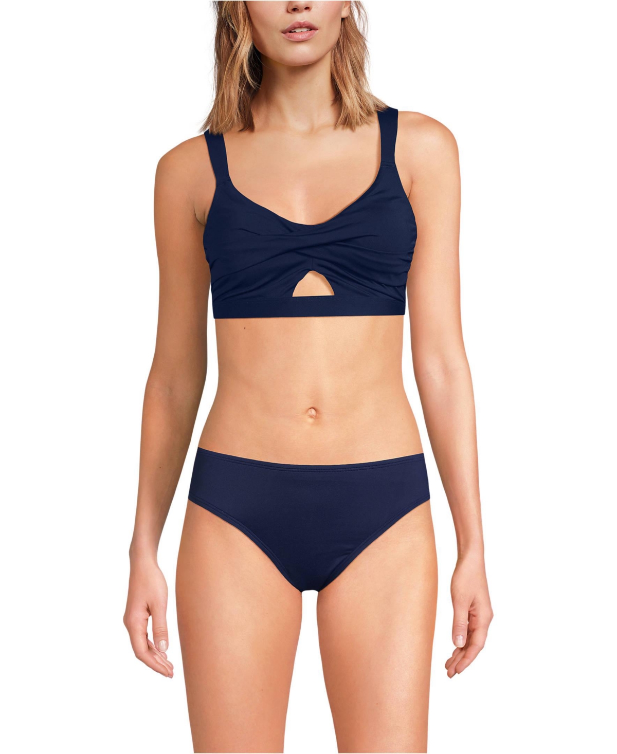 Click here for Lands End Womens Twist Front Bikini Top - Deep sea... prices