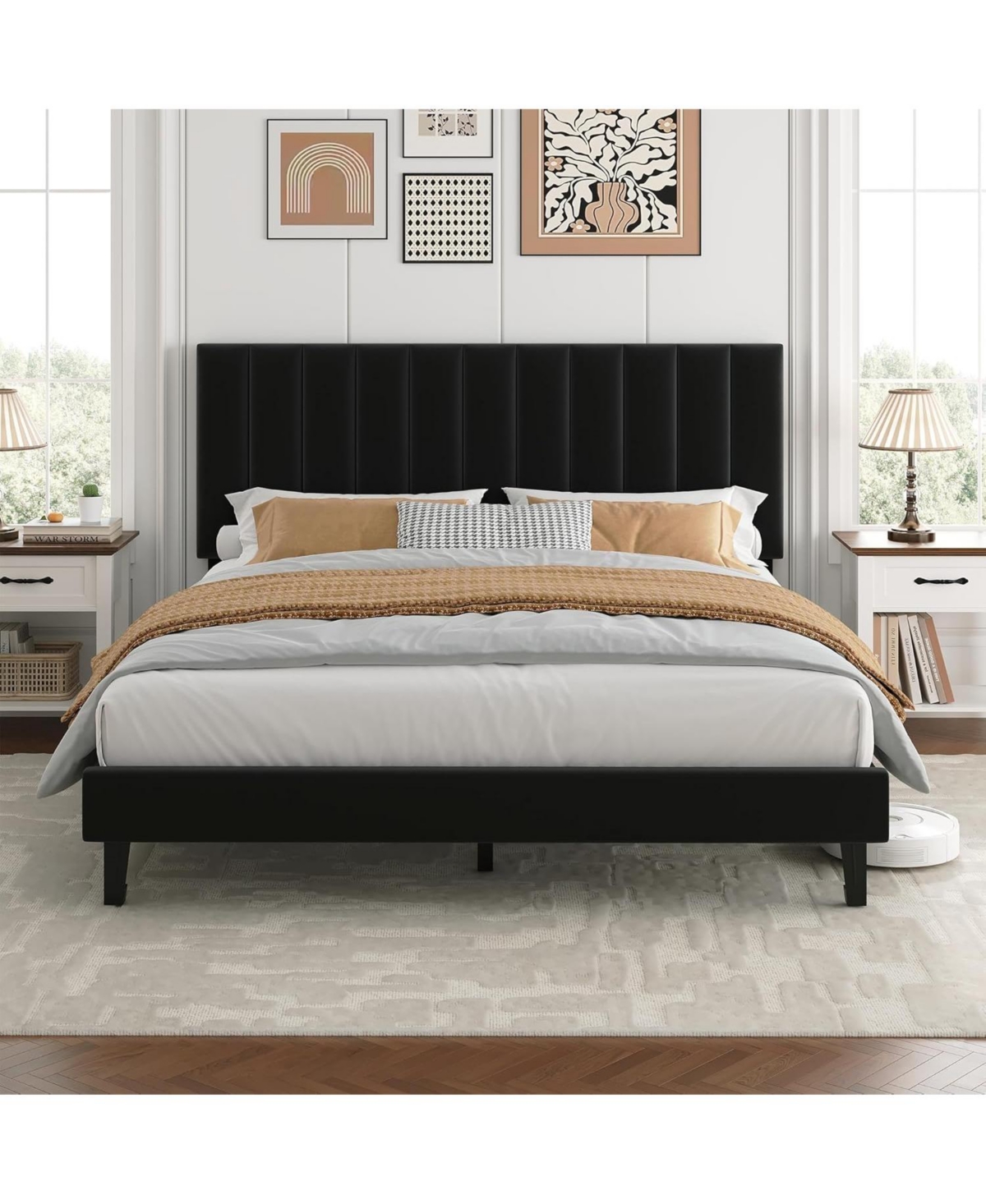 Click here for gaomon Queen Size Velvet Iron Mdf Vertical Pattern... prices