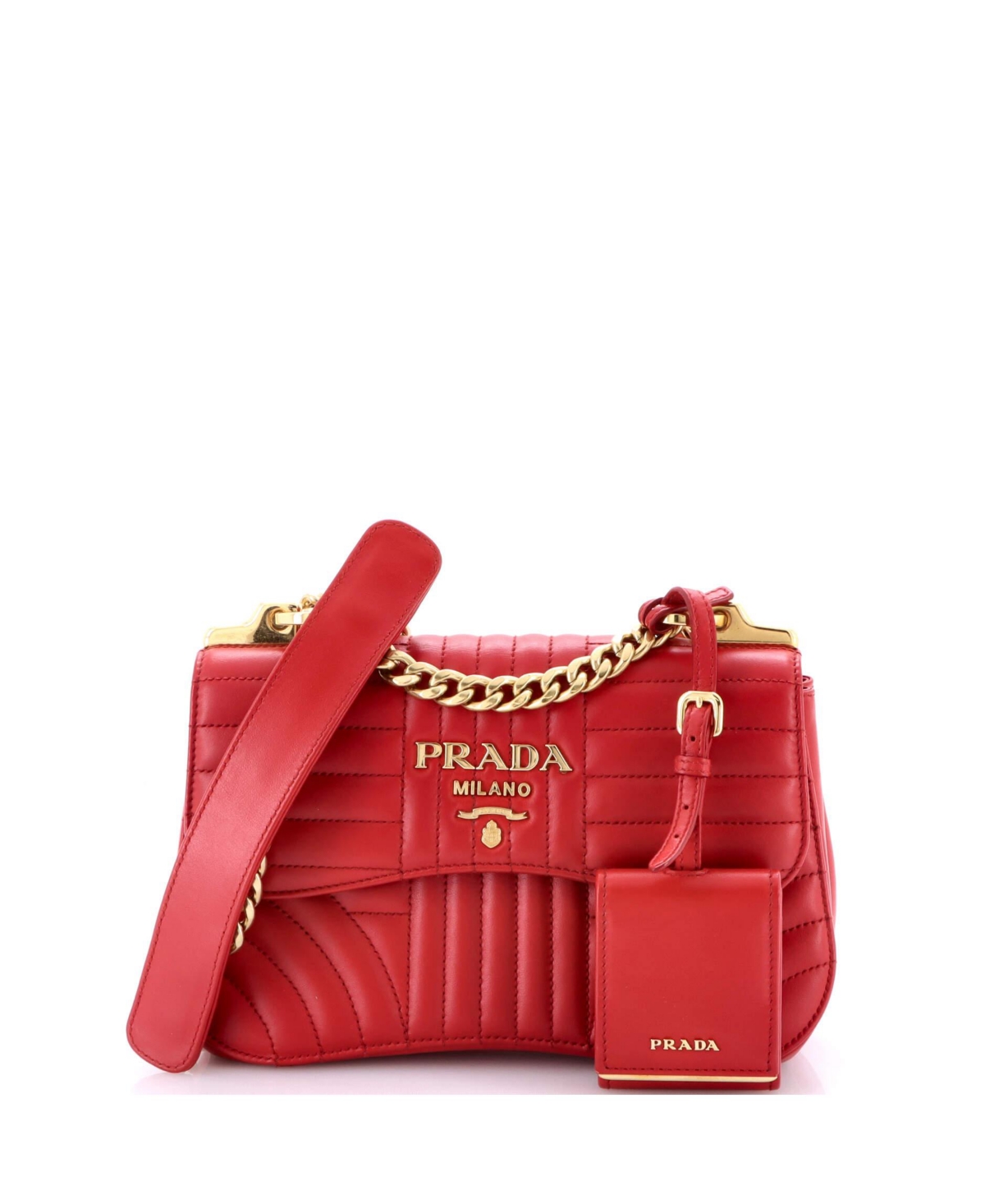 Click here for Pre-Owned Prada Small Curved Flap Chain Shoulder B... prices