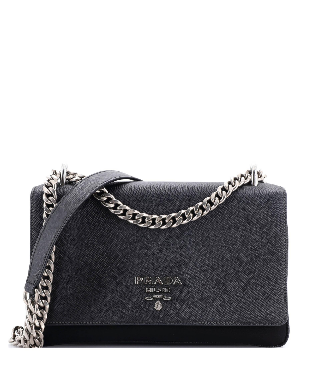 Click here for Pre-Owned Prada Medium Chain Flap Crossbody Bag Te... prices