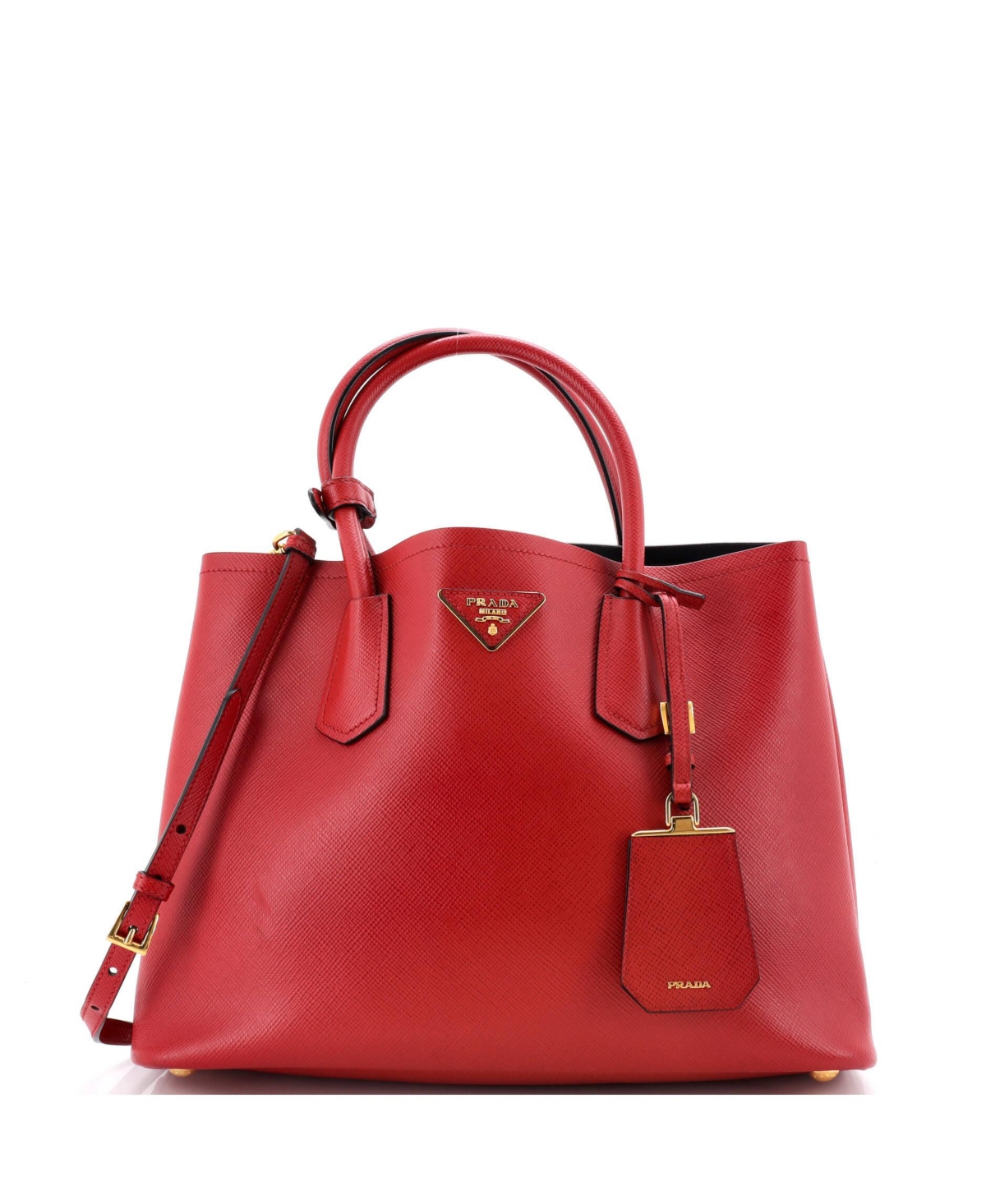 Click here for Pre-Owned Prada Medium Cuir Double Tote Saffiano L... prices