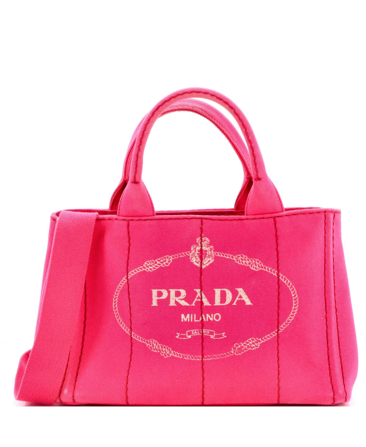 Click here for Pre-Owned Prada Small Canapa Convertible Shopping... prices