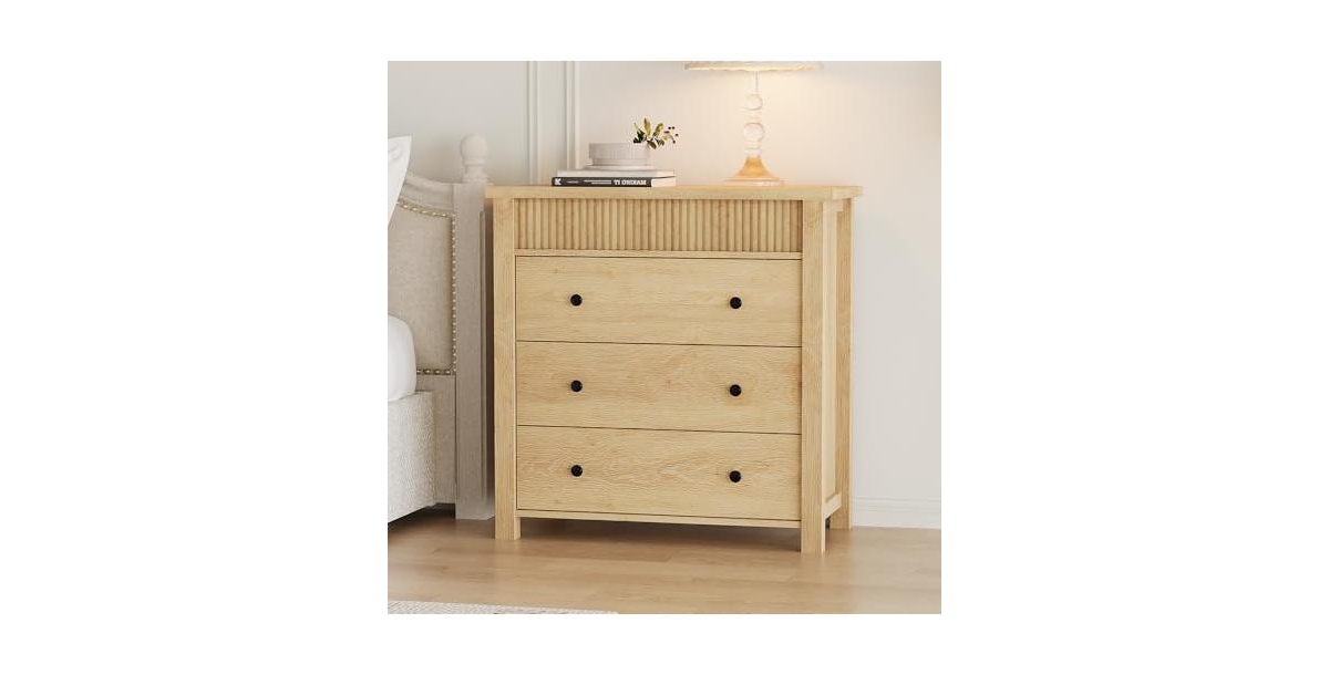 Click here for gaomon 3 Drawer Dresser  Modern Fluted Nightstand... prices