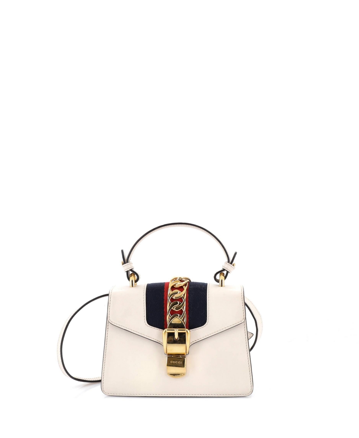 Click here for Pre-Owned Gucci Mini Sylvie Top Handle Bag Leather... prices
