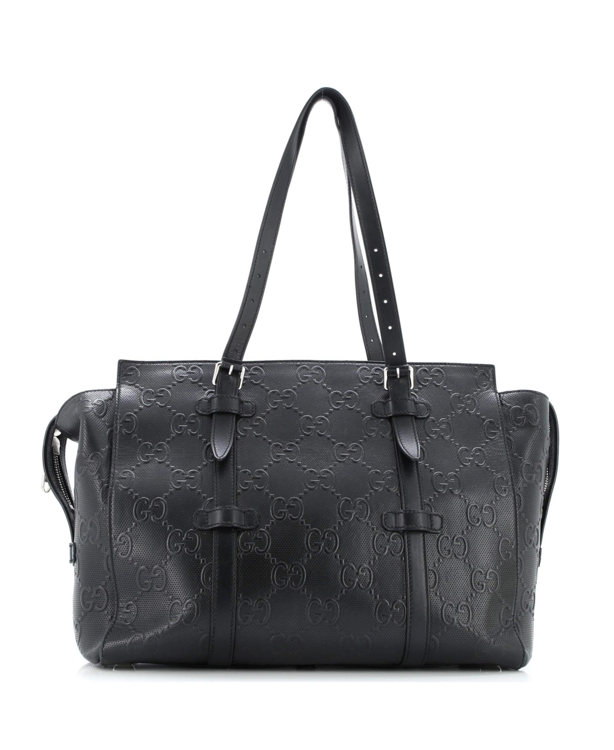 Click here for Pre-Owned Gucci Tote Bag Gg Embossed Perforated Le... prices