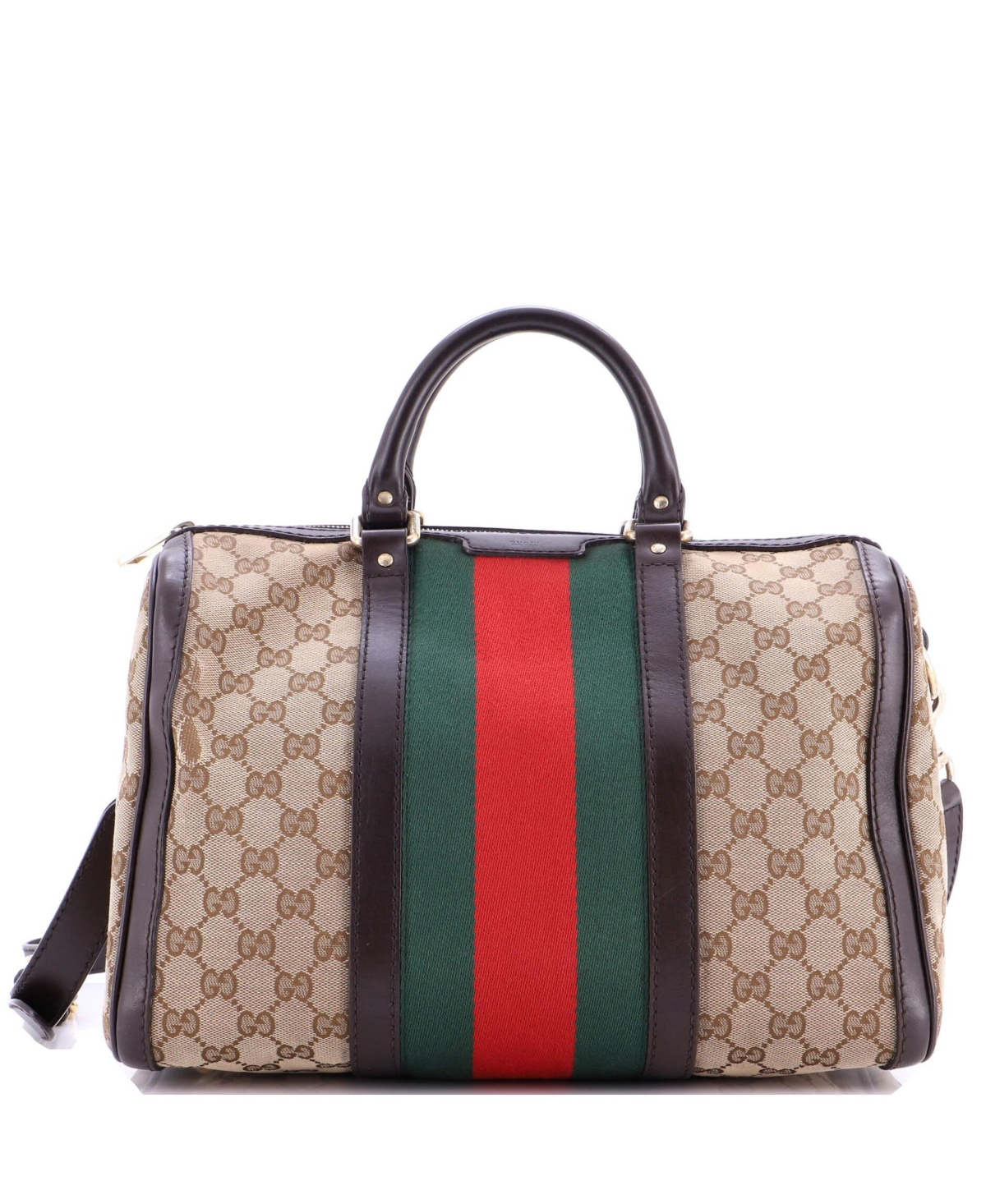 Click here for Pre-Owned Gucci Medium Vintage Web Boston Bag Gg C... prices