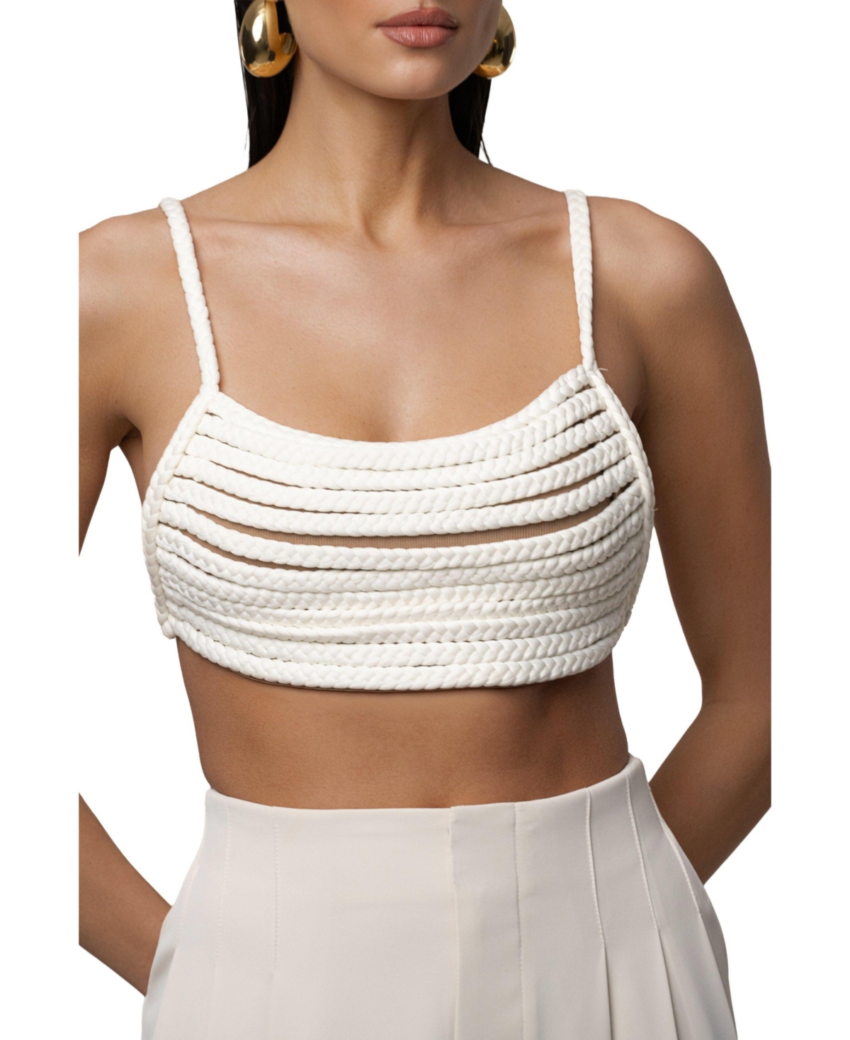 Click here for Jluxlabel Womens Sofie Braided Top - Ivory prices