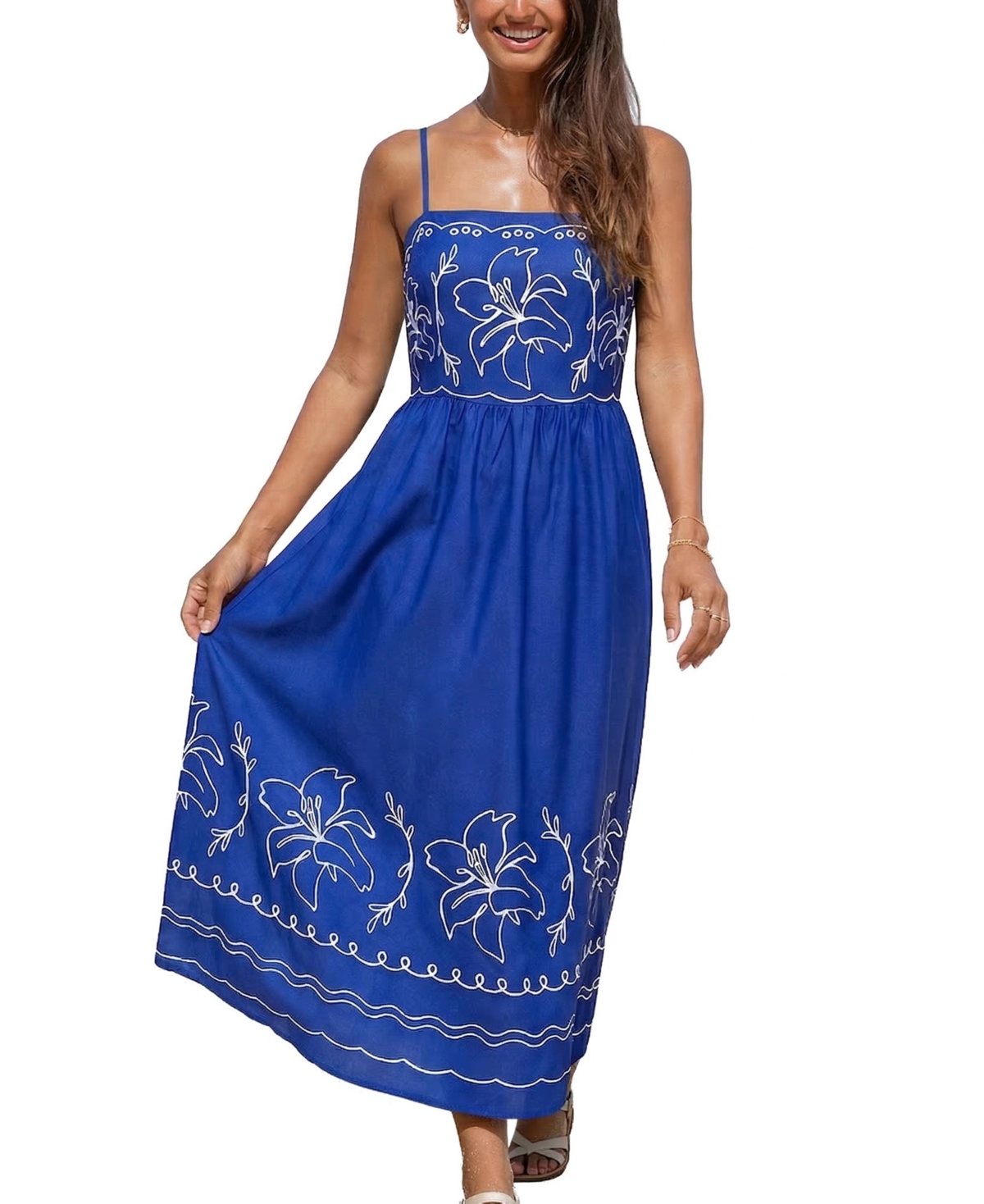 Click here for Cupshe Womens Groundbreaking Floral Midi Beach Dre... prices