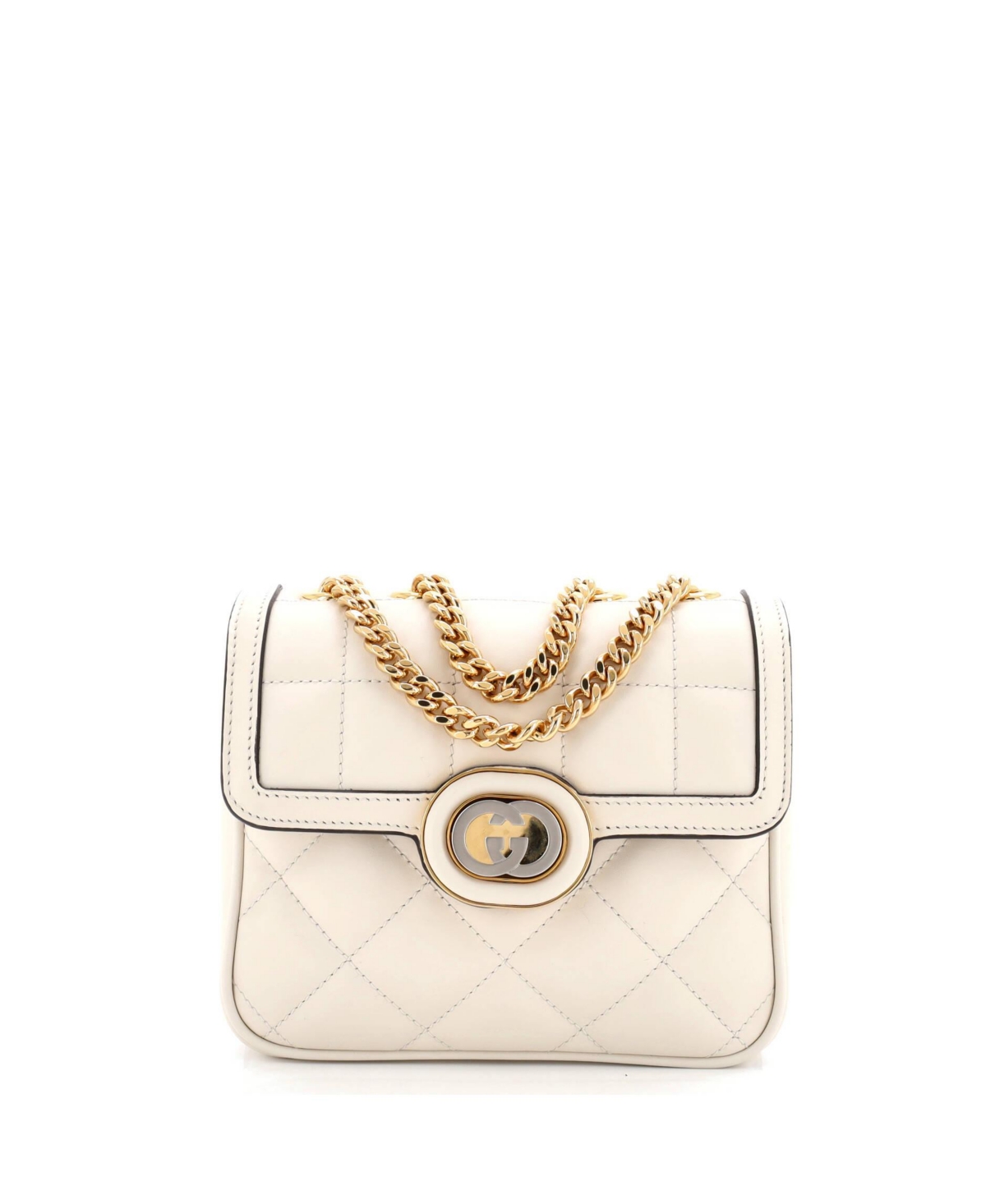 Click here for Pre-Owned Gucci Mini Deco Chain Flap Bag Mixed Mat... prices